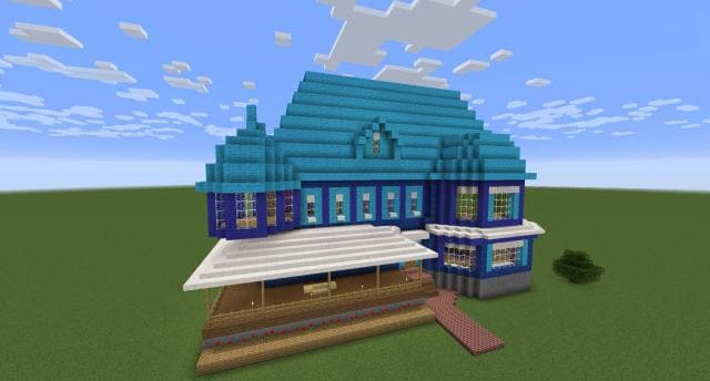 Minecraft के लिए मॉड बिल्डिंग Blue house - डाउनलोड करें